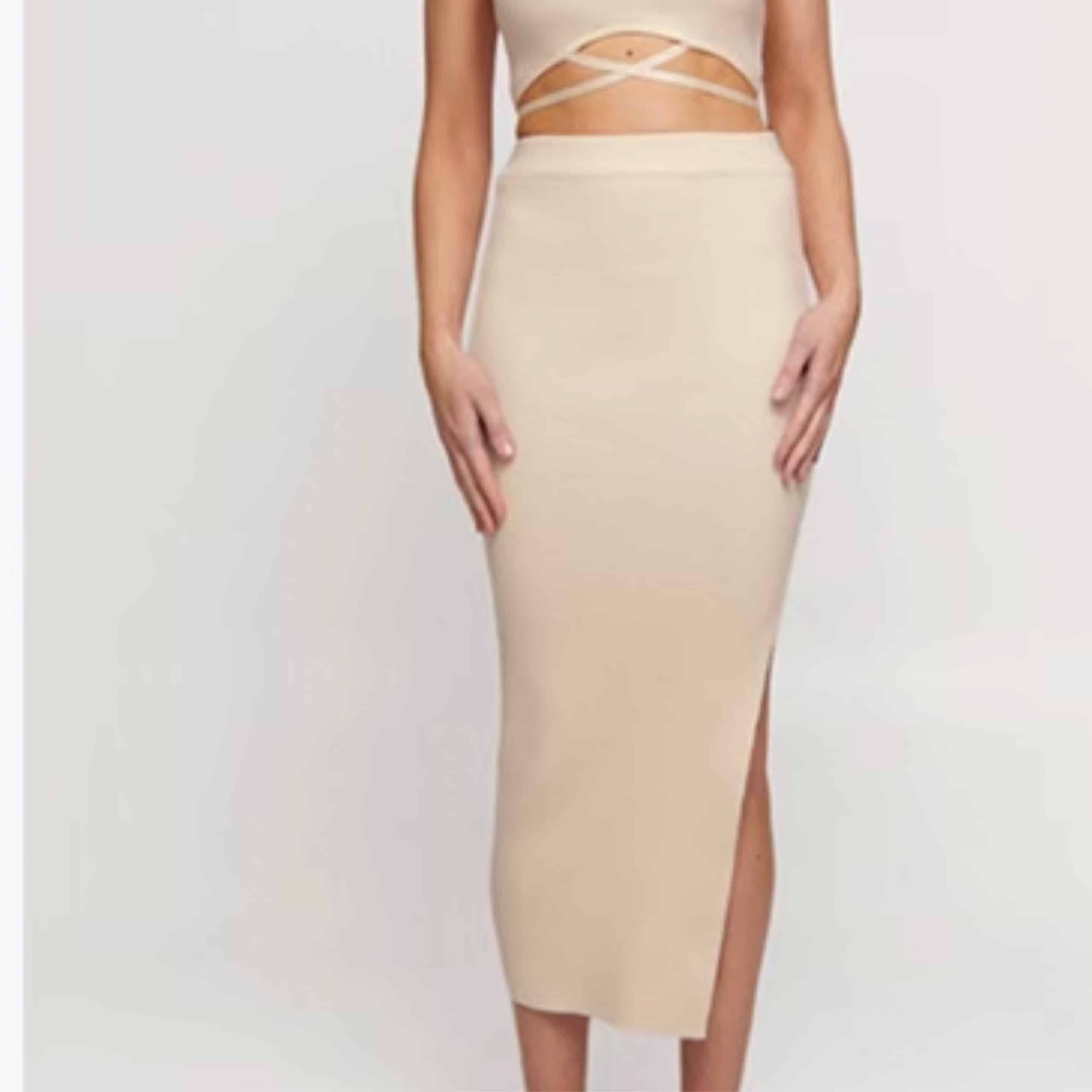 Coast Girl Fashion 101 The Esplanade Mooloolaba. The Island Skirt – Beige